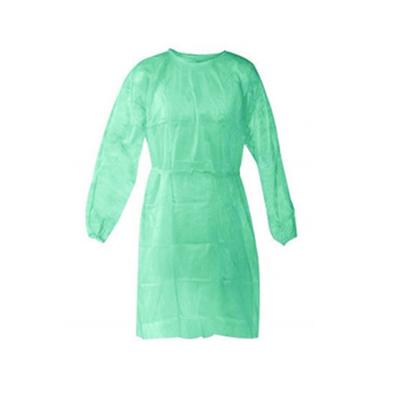 China Waterproof PP Non-woven Disposable Isolation Gown with Elastic or Knitted Cuffs for sale