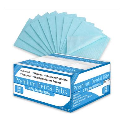 中国 Biodegradable disposable dental bib customizable dental water proof bibs 販売のため