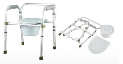 Cina Durable Medical Equipment Foldable Aluminum Commode Chair With Bedpan in vendita