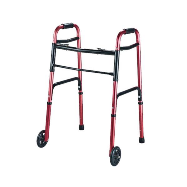 Quality Adult Durable Medical Equipment Dual Button Aluminum Folding Walker With 2 for sale