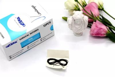 China Dental Supplies BLACK BRAIDED 2 0 SILK SUTURE with Needle CE ISO 75CM à venda