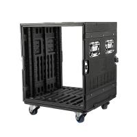 China PE 20 Inch Depth 14U Flight Rack Case with Wheels and Two Covers for sale