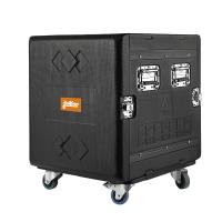 China PE 20 Inch Depth 14U Flight Rack Case with Wheels and Two Covers for sale