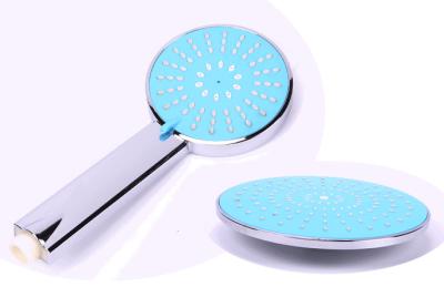 China Blue Round Shower Head Sets Wall Mounted / Shower Spray Set ABS Chrome for sale