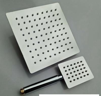 China ABS Chrome Rectangular Overhead Rain Shower Head With Handheld Sprayer for sale
