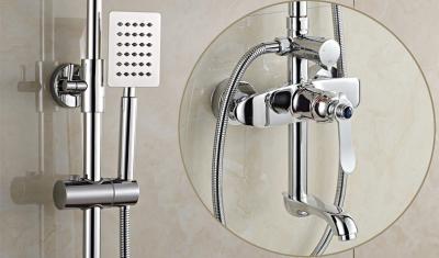 China Popular Bathroom Exposed Shower Mixer Set , Rainfall Mixing Rain Shower Set for sale