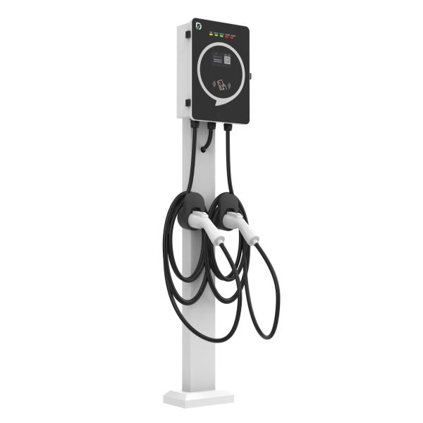 Quality Residential Black Dual Head EV Charger With WiFi Bluetooth Slow Charging 7-9 for sale