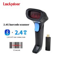 China Bluetooth 2.4GHz Wireless Barcode Scanner 3-In-1 Connection 1D Laser Reader for sale