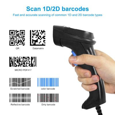 China 2D arma prendida Handheld do varredor do código de barras com USB ou relação RS232 à venda