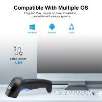 China Handheld Wired POS Barcode Scanner Supermarket Checkout USB RS232 1D Bar Code Reader for sale