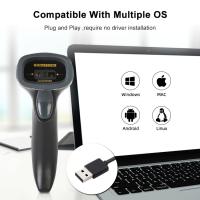 China 2D POS Barcode Scanner 250mm/S Wired Handheld QR Code Reader With USB Cable for sale
