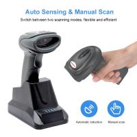 China Bluetooth Wireless Barcode Scanner 1D 2D QR Code With Smart Charging Base Cradle for sale