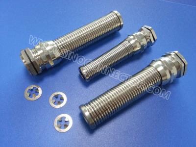 China EMC / EMI / EMV Brass Shielded Cable Glands NPT & G Thread with Flexible Strain Relief Protector for sale