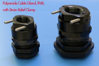 China Plastic (polyamide) kabelklier IP68 IP69K met spanningsverlichtende metalen klem Te koop