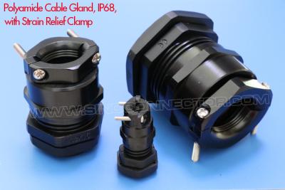 China Plastic (polyamide) kabelklier IP68 IP69K met spanningsverlichtende metalen klem Te koop