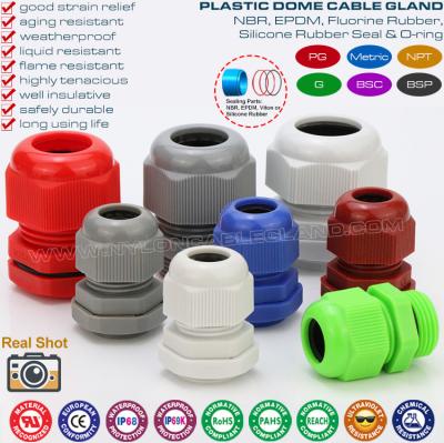 China Glándulas de cabo de nylon de tamanhos variados M12-M63, IP68 Articulações de cabo de plástico à prova d'água IP69K Conectores de cabo ajustáveis à venda