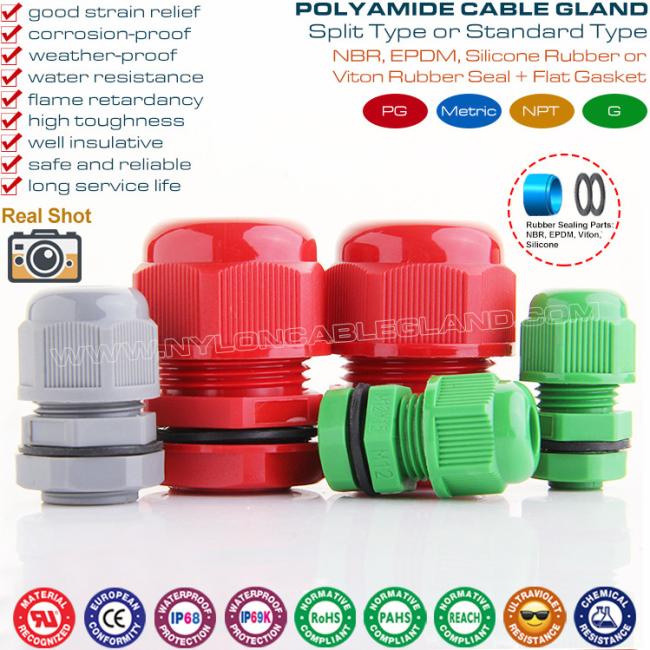Pressacavi impermeabili in plastica IP68 M12~M63 e raccordi connettori per cavi elettrici con filettatura metrica maschio