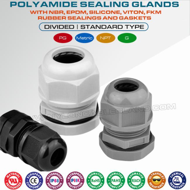 IP68 wasserdichte Polyamid Polymer Kabelverschraubungen (Kabelverbinder) NPT1/4"~NPT1-1/2" für nicht armierte Kabel