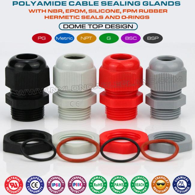 Polyamide PG13.5 kabelwartel, 20.4 mm PG draad IP68 geïsoleerde kabelwartel voor 6-12 mm kabelbereik