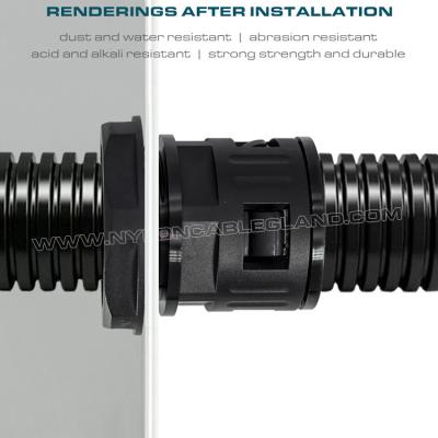 China M12-M63 Metric Conduit Connectors, Straight Flexible Conduit Fittings Plastic Conduit Glands for Hose Tubes AD10-AD54.5 for sale