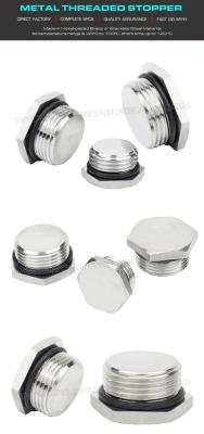 China 304, 316 Edelstahl (Brass) Runde oder Sechseckblinde Stecker Stecker mit PG7~PG48 & M12~M110 Gewinden zu verkaufen