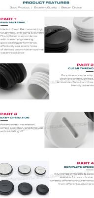 China Blind Plugs Plastic PG Type Gray or Black IP54/IP68, Round Blanking Plugs (Stopping Plugs) Nylon PG7~PG48 Thread for Sealing Holes for sale