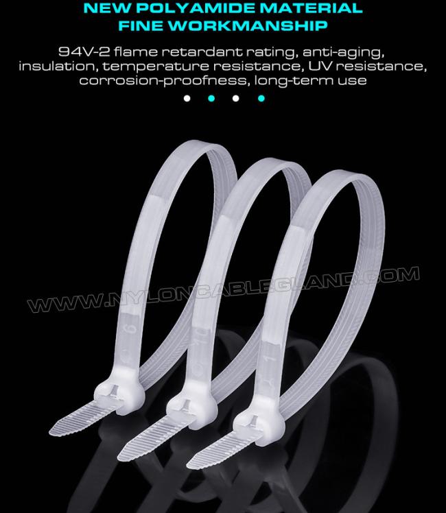 Fascetta stringicavo nylon con linguetta metallica 400mm x 8mm con resistenza alla trazione di 112 libbre (550 N) per cantieristica navale