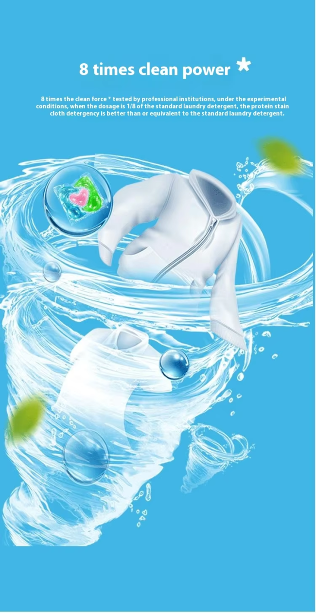 Laundry detergent pods product display - front view