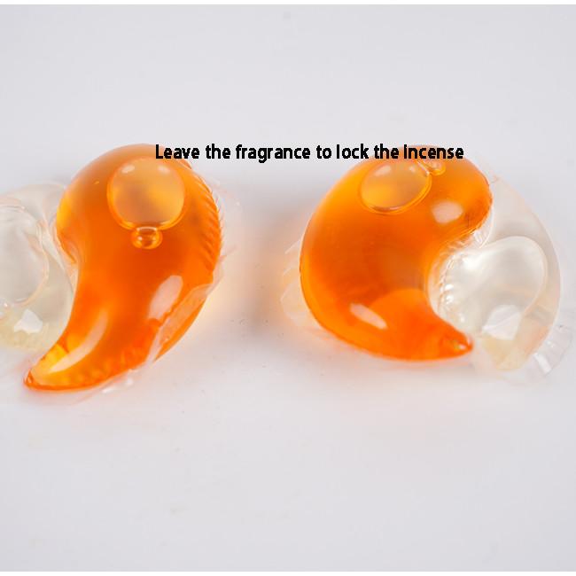 Close-up view of laundry detergent pods