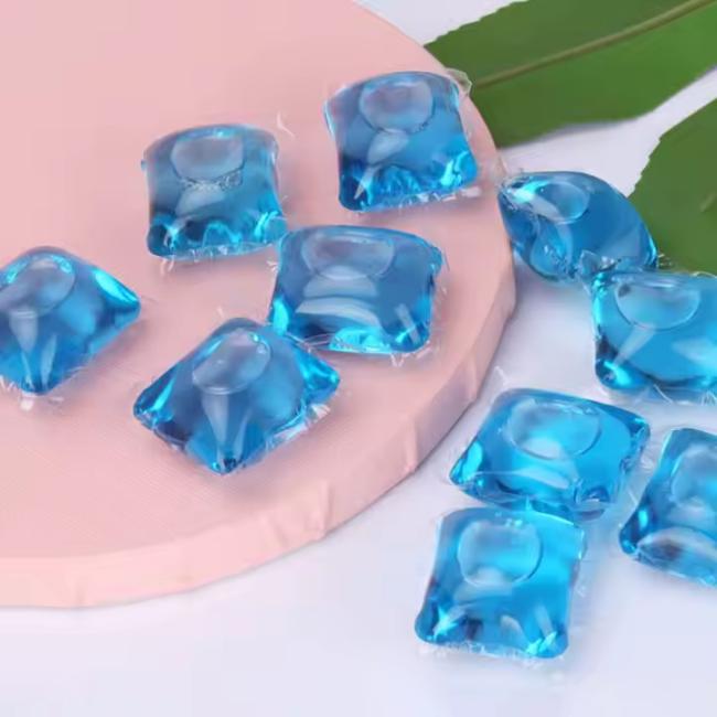 Custom laundry detergent capsules in various colors