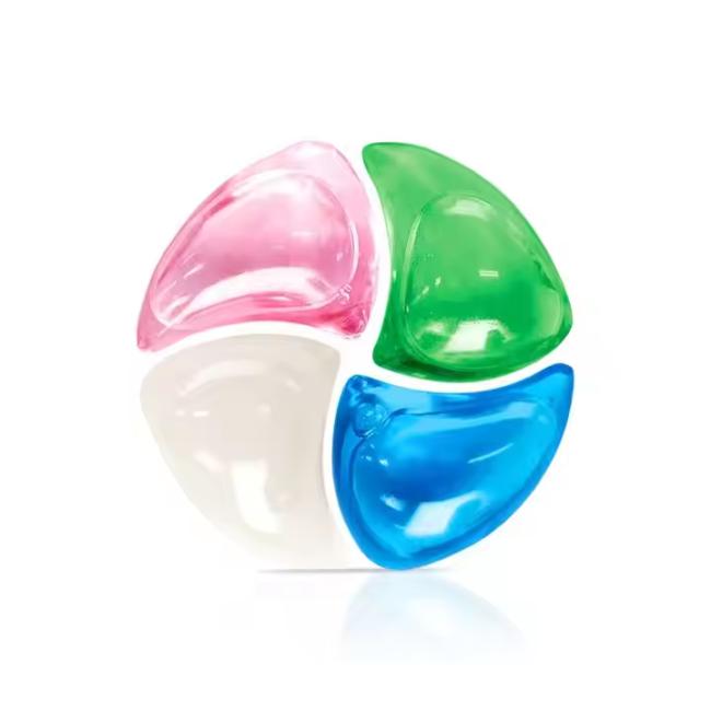 Fruity laundry detergent pods in various colors