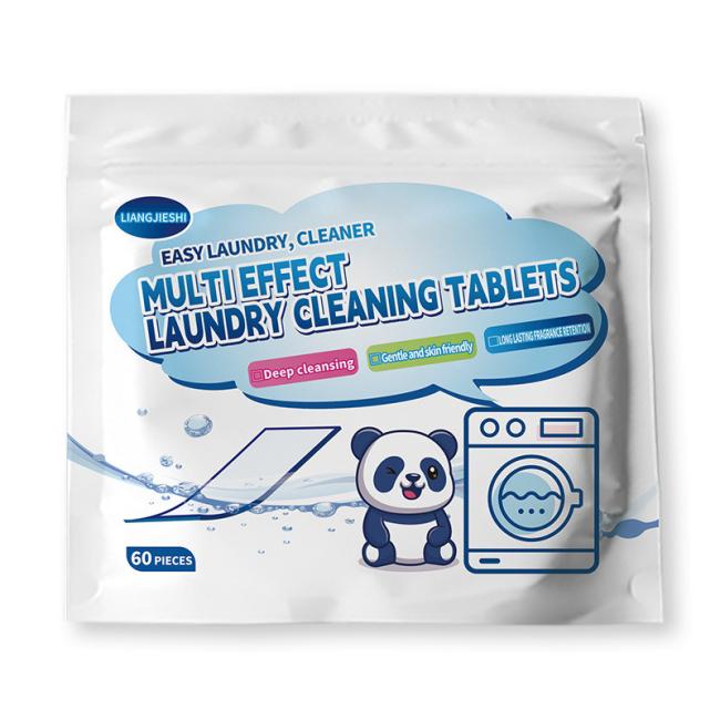 Close-up view of biodegradable laundry sheets