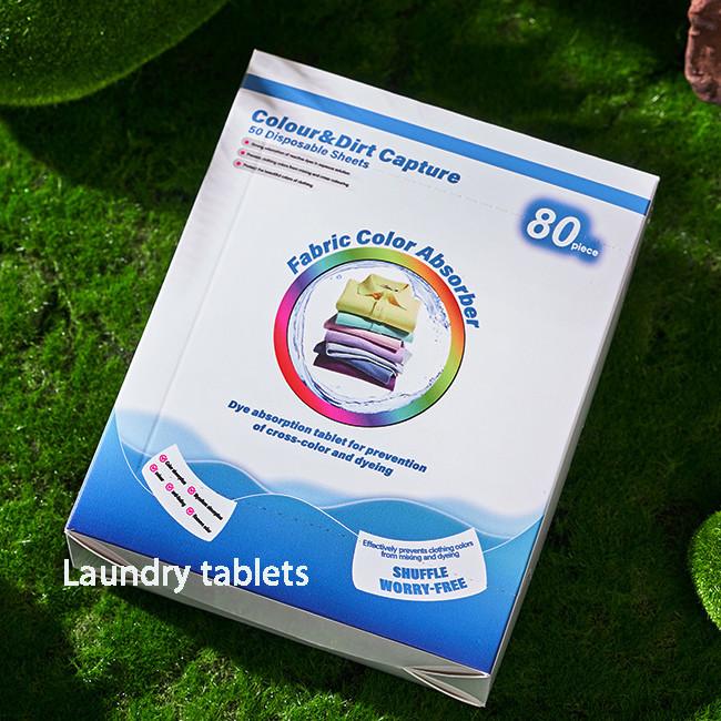 Laundry detergent sheets in use