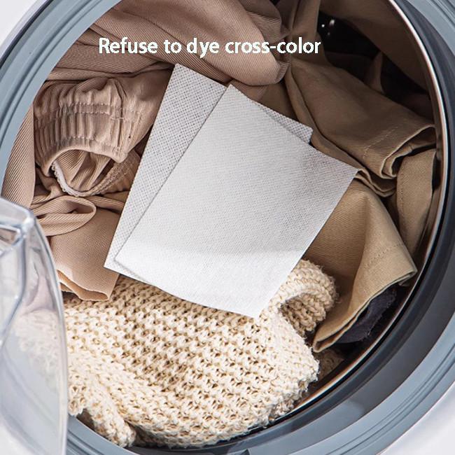 Laundry sheets in use with clothing in washing machine