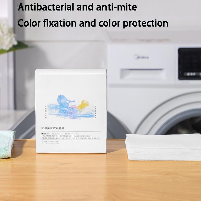 Close-up of color absorbing laundry sheets