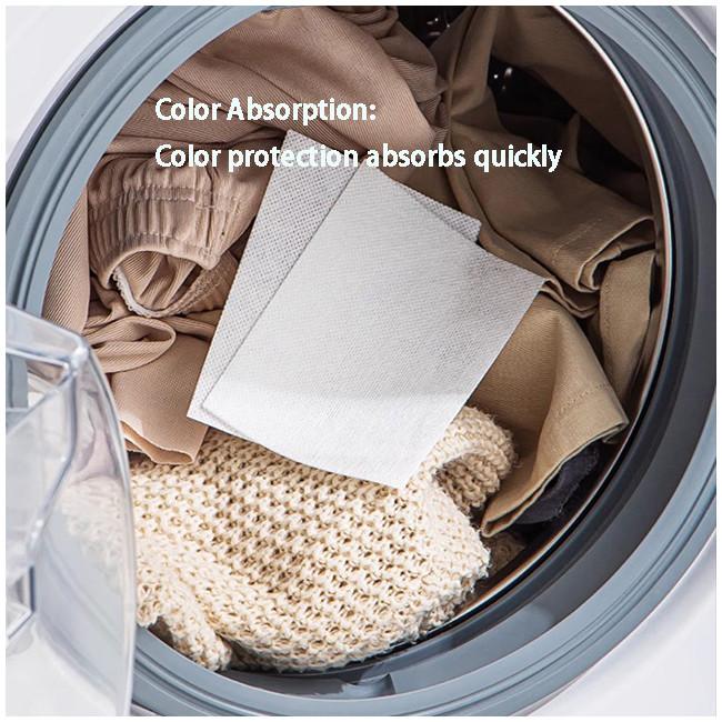 Laundry detergent sheets in use with clothing