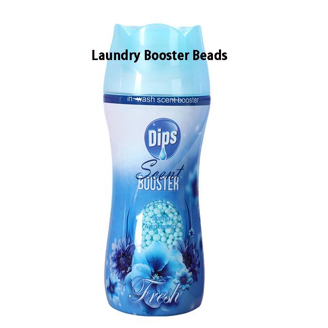 Customizable laundry booster beads in packaging