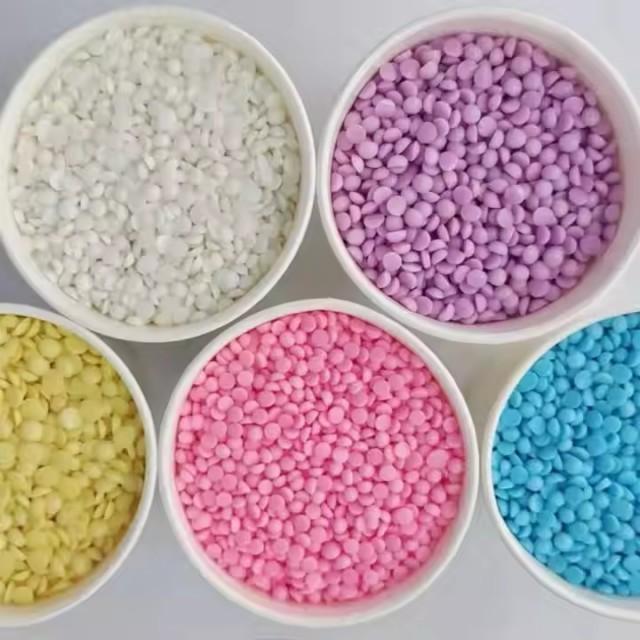 Close-up view of laundry scent booster beads