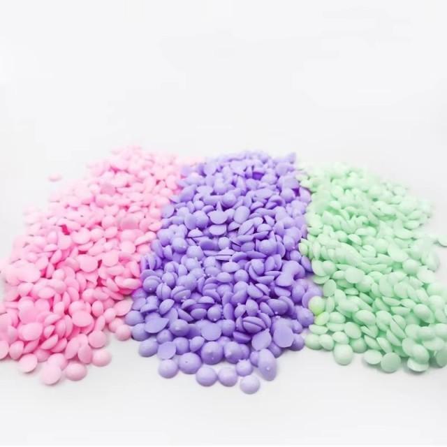Close-up view of laundry scent booster beads