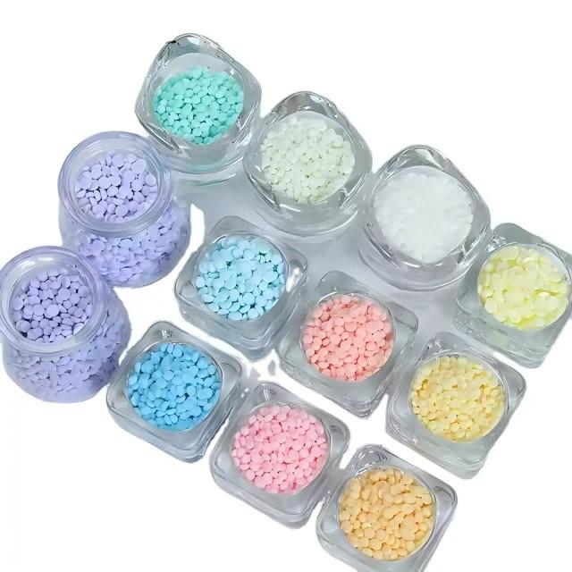 Close-up of colorful laundry fragrance beads
