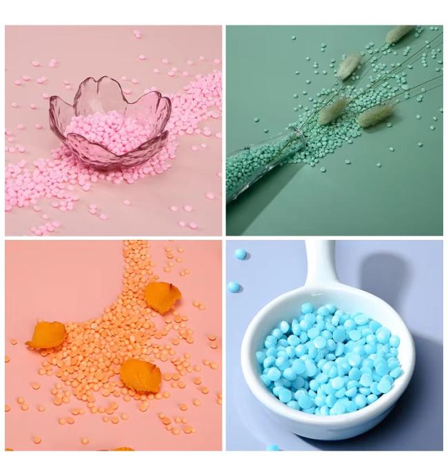 Close-up view of laundry scent booster beads