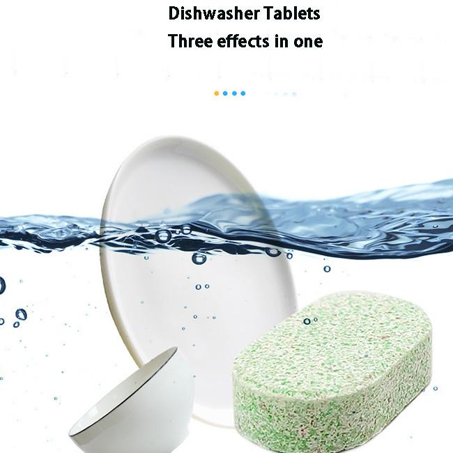 Close-up of dishwasher tablets showing texture