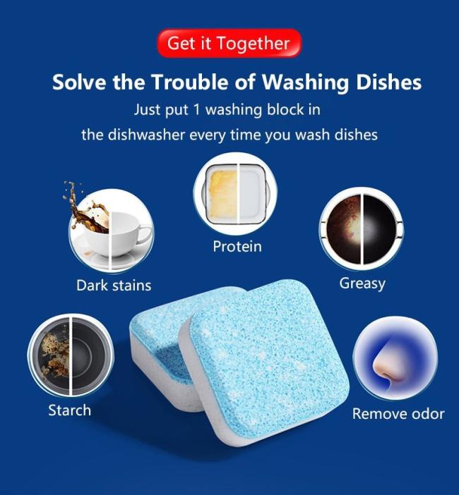Dishwasher tablets packaged in box