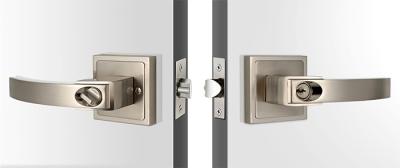 China Satin Nickel Tubular Door Locks High Security 3 Brass Keys 60 mm Backset for sale