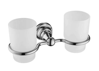 Accesorio de baño de plata Dos portaborra de dientes Pared BMLSB0024-C
