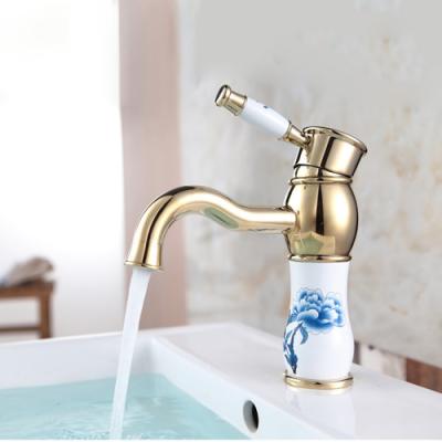 China Retro Vessel Sink Faucets Golden Commercial Kitchen Faucets Classical Style for sale