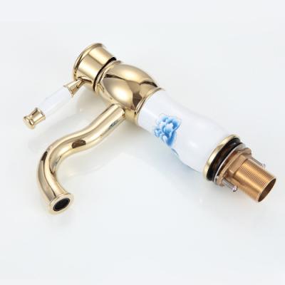 China Retro Vessel Sink Faucets Golden Commercial Kitchen Faucets Classical Style for sale