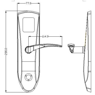China Brushed Nickel Digital Electronic Card Lock / Electronics Door Lock For Hotel Room for sale