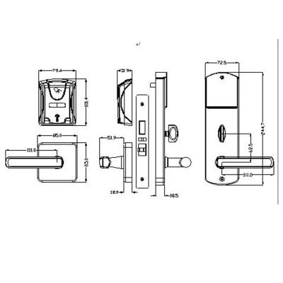 Cina Elettronica Chiusura porta hotel intelligente Cromo satinato Finitura 85 * 85 mm in vendita