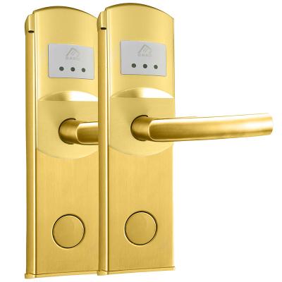Cina Moderna carta di chiusura elettronica per porte in lega di zinco / chiave aperta con finitura in oro PVD in vendita